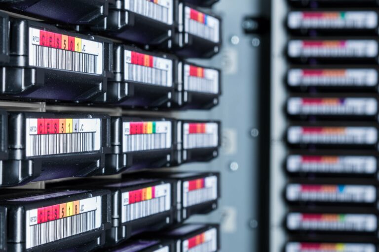 What is magnetic tape storage and how does it work?